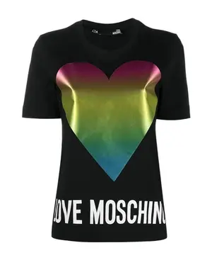 Moschino T-shirt With Rainbow Heart Graphic