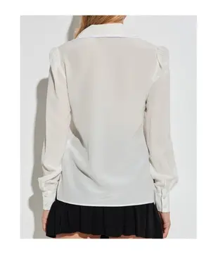 Alessandra Rich Lace-trimmed Pleated Blouse