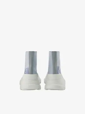 Alexander McQueen Tread Slick High-top Sneakers With Logo Print - Blue