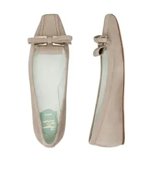 ROGER VIVIER Suede Virgule Ballerinas With Bow Detailing