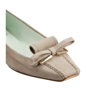 ROGER VIVIER Suede Virgule Ballerinas With Bow Detailing
