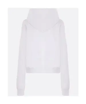 Prada Logo Printed Long-sleeved Hoodie - White