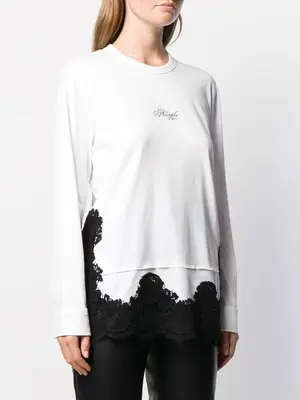 Philosophy Di Lorenzo Serafini Embroidered Lace Trim T-shirt