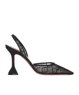 Amina Muaddi Floral Lace High-heeled Sandals