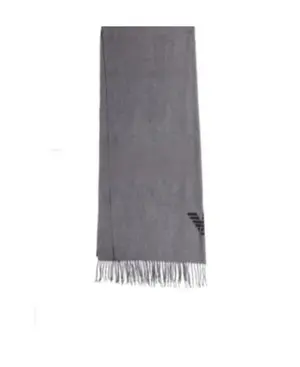 Emporio Armani Scarf With Logo - Gray