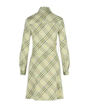 Burberry Checked Belted Waist Shirt Dress