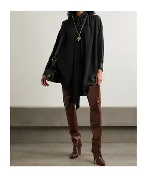Chloé Long Sleeve High Collar Dress