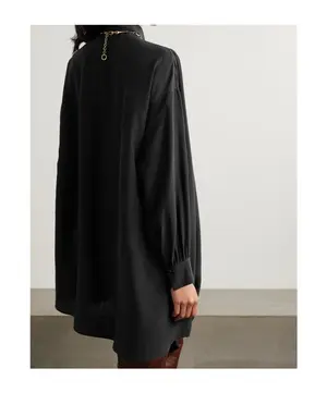 Chloé Long Sleeve High Collar Dress