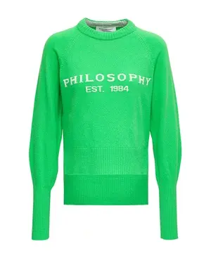 Philosophy Di Lorenzo Serafini Intarsia-knit Logo Pullover - Green