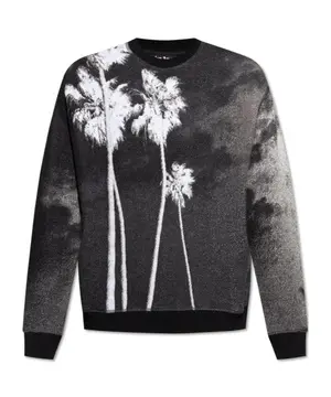Palm Angels Graphic Printed Sweatshirt - Black