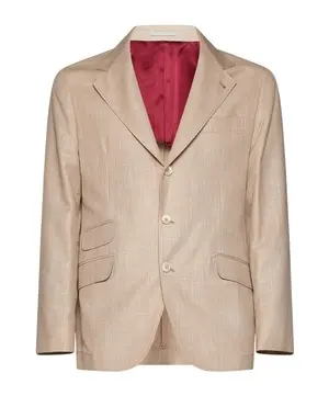 Brunello Cucinelli Single Breasted Tailored Blazer - Nude