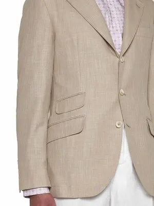 Brunello Cucinelli Single Breasted Tailored Blazer - Nude