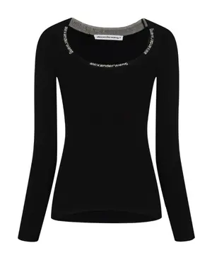 Alexander Wang Logo Tape Scoop Neck Top