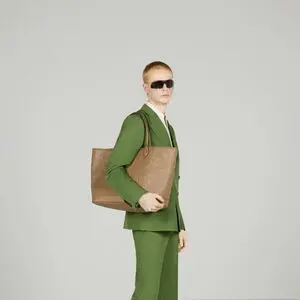 Gucci All-over Logo Embossed Shopper Tote Bag - Brown