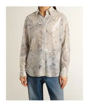 GOLDEN GOOSE Sequin Floral Print Shirt - Multi-color
