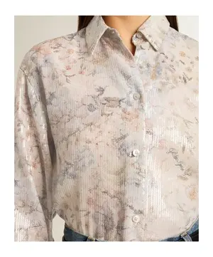 GOLDEN GOOSE Sequin Floral Print Shirt - Multi-color
