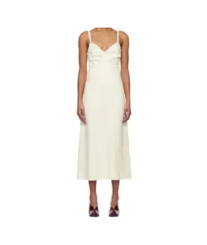 JIL SANDER Sleeveless Plunging V-neck Midi Dress