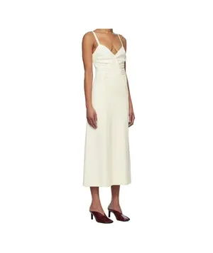 JIL SANDER Sleeveless Plunging V-neck Midi Dress