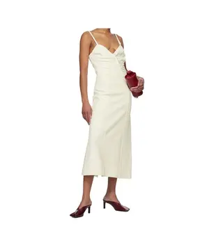 JIL SANDER Sleeveless Plunging V-neck Midi Dress