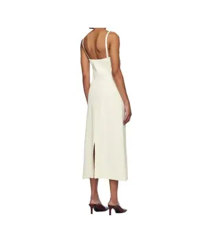 JIL SANDER Sleeveless Plunging V-neck Midi Dress