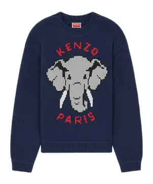Kenzo Elephant Logo Wool Jumper