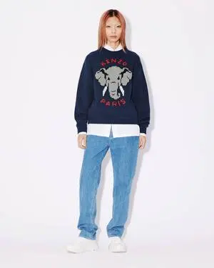 Kenzo Elephant Logo Wool Jumper