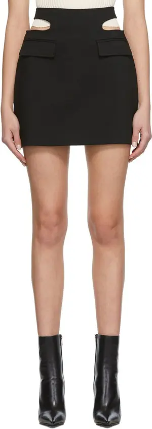 DION LEE High-rise Cutout Mini Skirt - Black