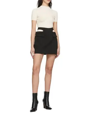 DION LEE High-rise Cutout Mini Skirt - Black