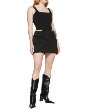 DION LEE High-rise Cutout Mini Skirt - Black