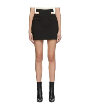 DION LEE High-rise Cutout Mini Skirt - Black