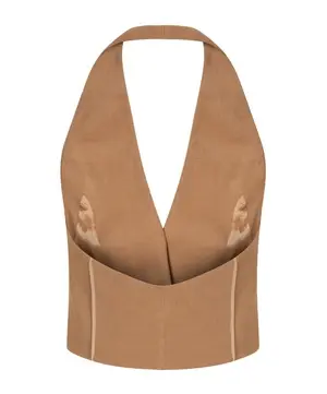 Pinko Open Back Short Vest - Brown