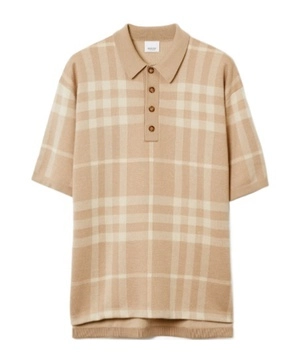 Burberry Check Silk Wool Jacquard Polo Shirt