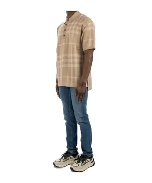 Burberry Check Silk Wool Jacquard Polo Shirt