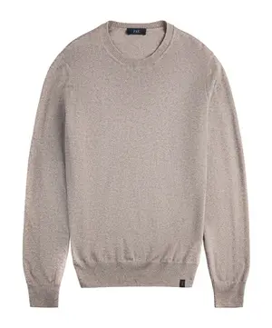 FAY Crew Neck Jumper - Light Brown