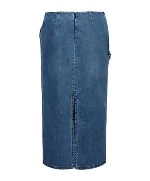Magda Butrym Rose Detail Denim Midi Skirt