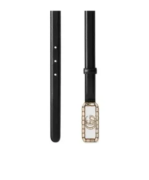 Gucci Embellished Double G Thin Belt