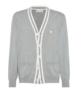 Brunello Cucinelli Cotton Cardigan With Ribbed Details