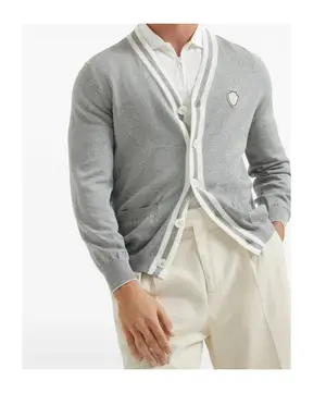 Brunello Cucinelli Cotton Cardigan With Ribbed Details