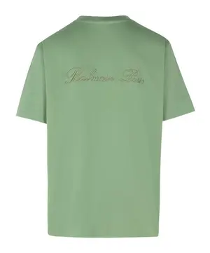 Balmain Logo Embroidered Crewneck T-shirt - Green