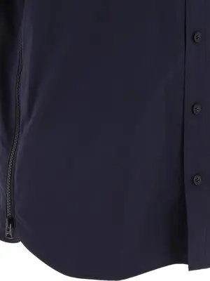 Sacai Zip-pocket Detailed Short Sleeved Buttoned Shirt - Black