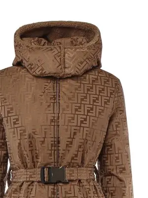 Fendi Ski Belted Monogrammed Jacket - Light Brown