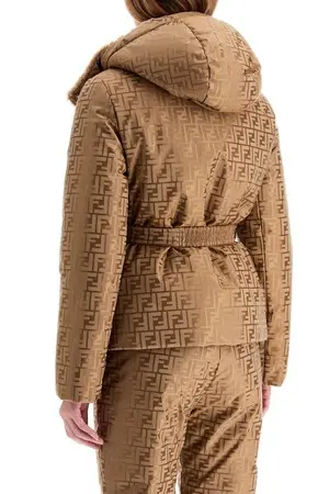 Fendi Ski Belted Monogrammed Jacket - Light Brown