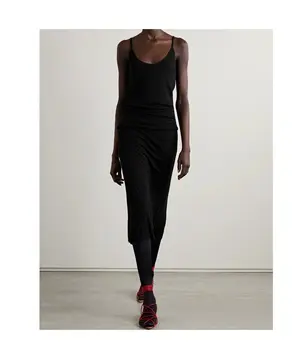 Khaite Fine-ribbed Midi Skirt With Raw Edge Hem