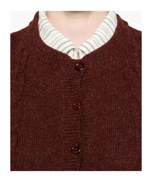 A.p.c. Cable-knit Button-front Vest - Brown