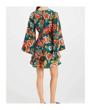 La DoubleJ Mini Magnifico Dress With Bell Sleeves And V-neck - Multicolor