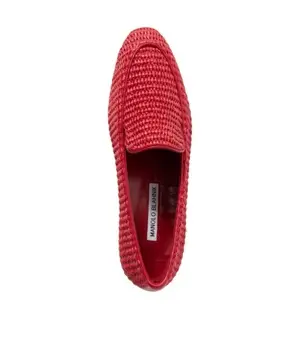 Manolo Blahnik Raffia Flats For Women