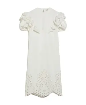 Sportmax Open-knit Midi Dress With Victorian Trim