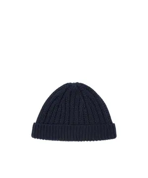 Loro Piana Ribbed Beanie - Navy Blue