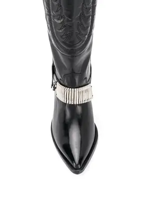 Toga Knee High Cowboy Boots With Adjustable Buckle