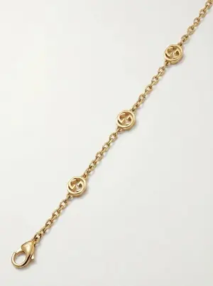Gucci Interlocking G 18k Gold Bracelet - White
